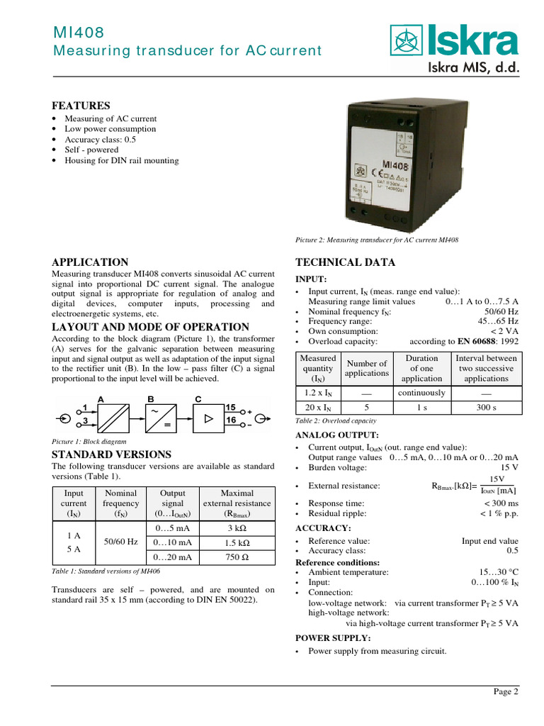 Iskra Mi408an AC AKIM | PDF | Analogue Electronics | Telecommunications Engineering