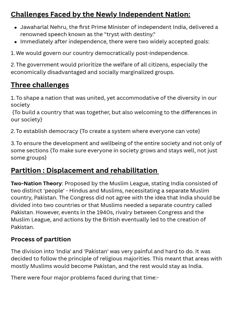Challenges of Nation Building | PDF | Mahatma Gandhi | Partition Of India