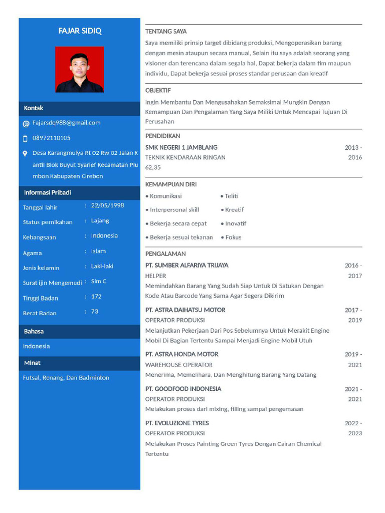CV - Fajar Sidiq1 | PDF