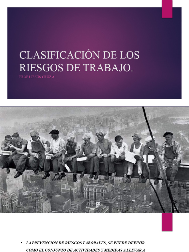 Clasificación De Los Riesgos De Trabajo Pdf