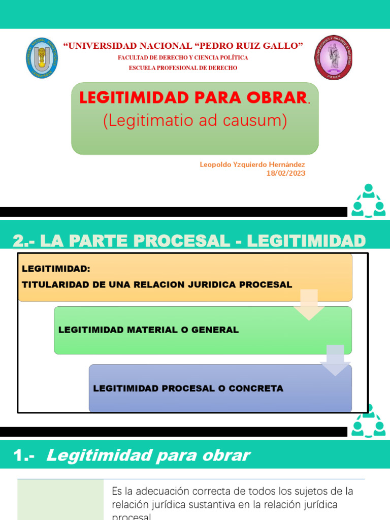Legitimidad para Obrar en Derecho Procesal | PDF | Ley procesal ...