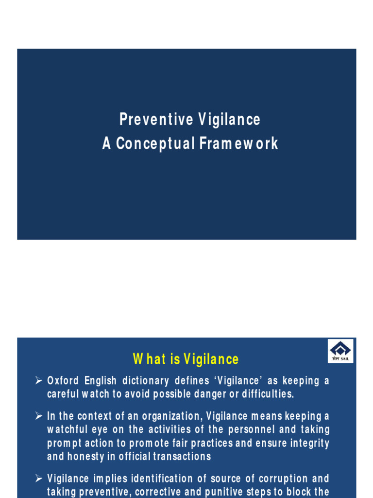 1 Preventive Vigilance A Conceptual Framework | PDF | Corruption ...