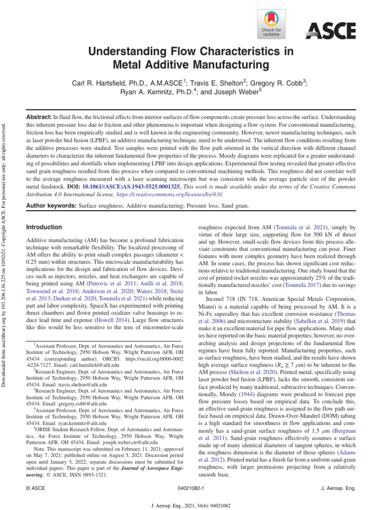 Understanding Flow Charactyeristics in Additive Manufacturing Imp | PDF ...