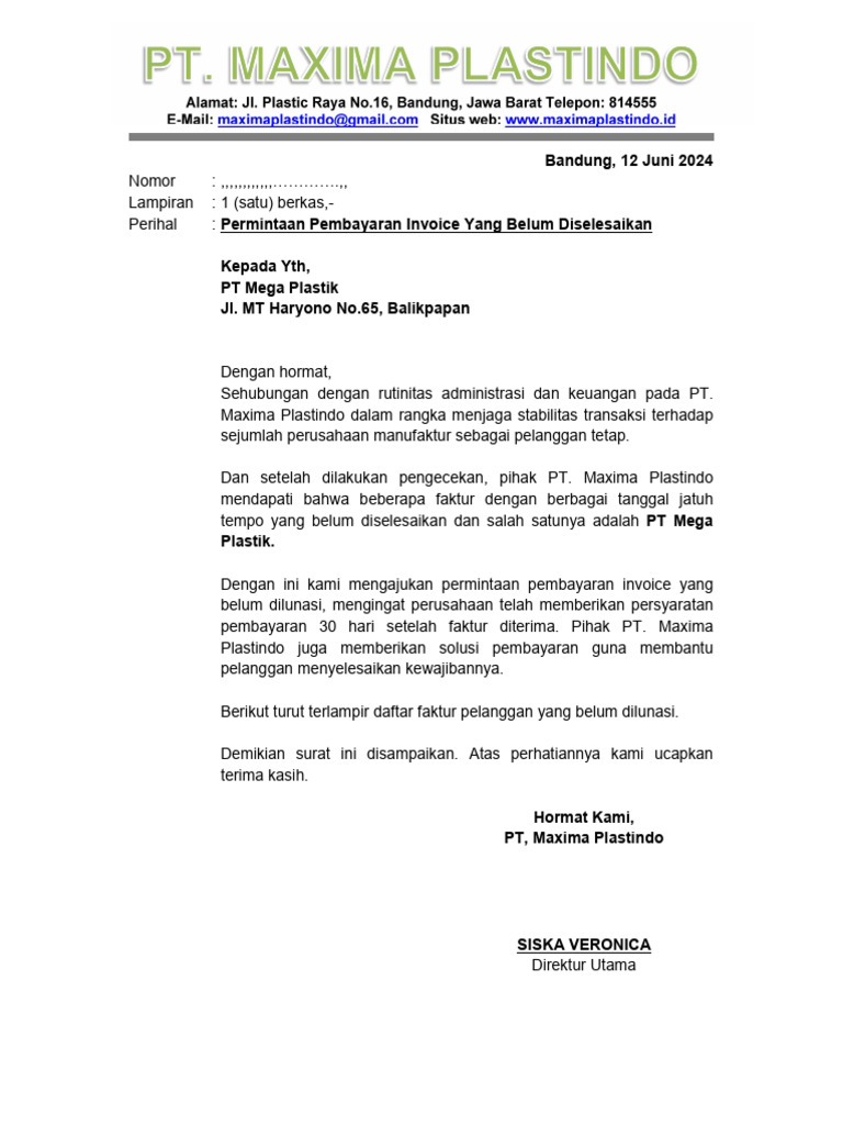 Surat Tagihan Bisnis | PDF