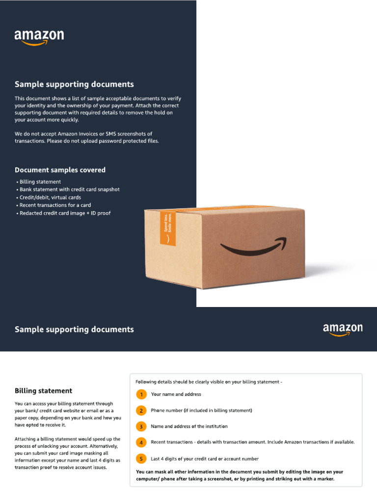 Amazon Billing Statement Guidelines | PDF | Credit Card | Debit Card