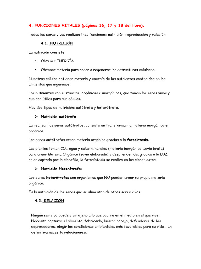 Funciones Vitales Pdf Reproducción Nutrición