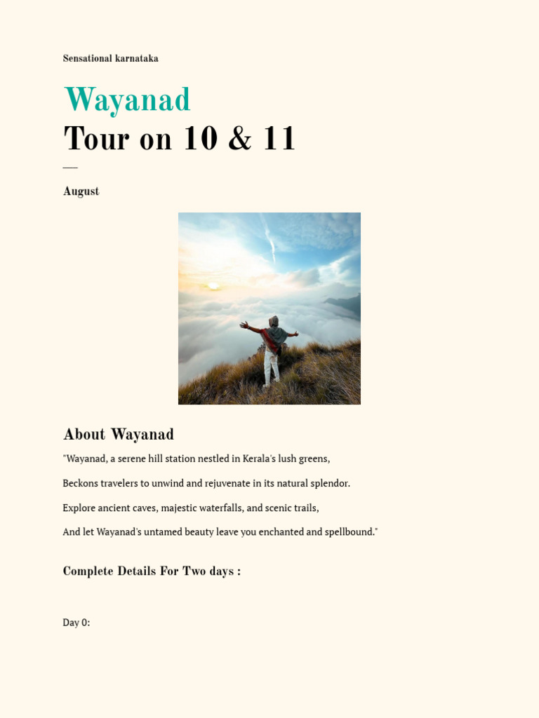 Wayanad Tour | PDF
