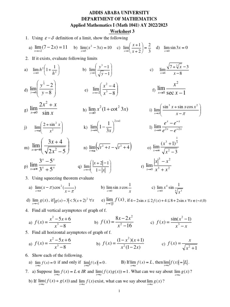 Worksheet III | PDF | Function (Mathematics) | Mathematical Concepts