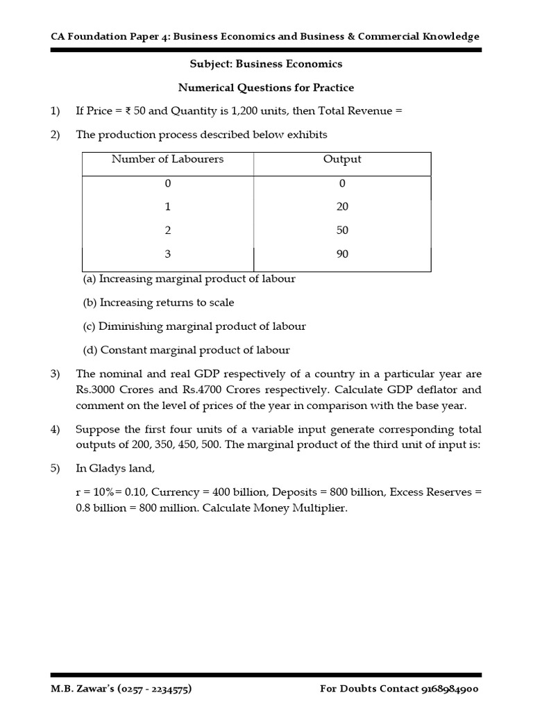 Numerical Questions Mixed | PDF | Government Budget Balance | Taxes