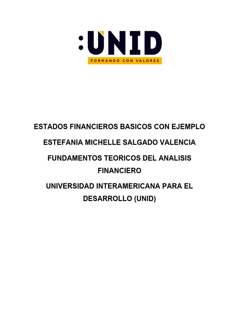 Estados Financieros Basicos Con Ejemplo | PDF | Contabilidad | Estado financiero