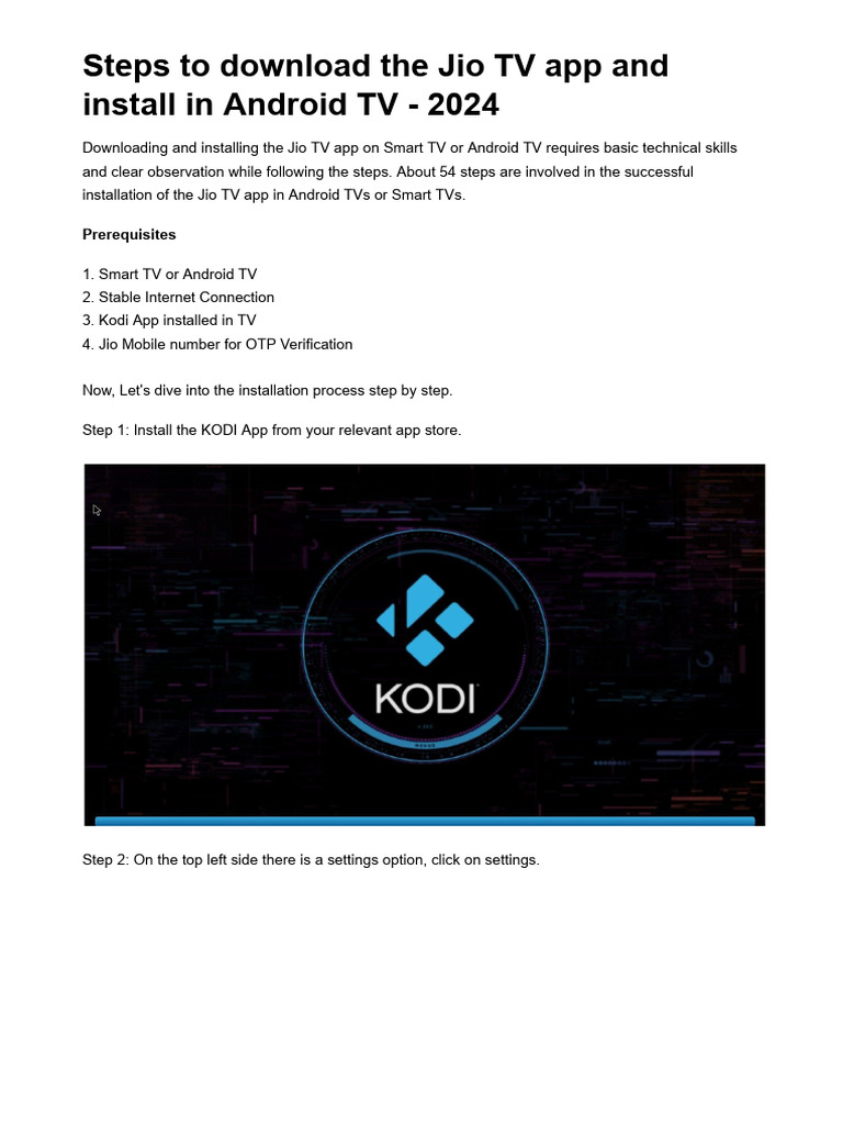 Step by Step Guide To Download Jio TV App and Install in Android TV ...