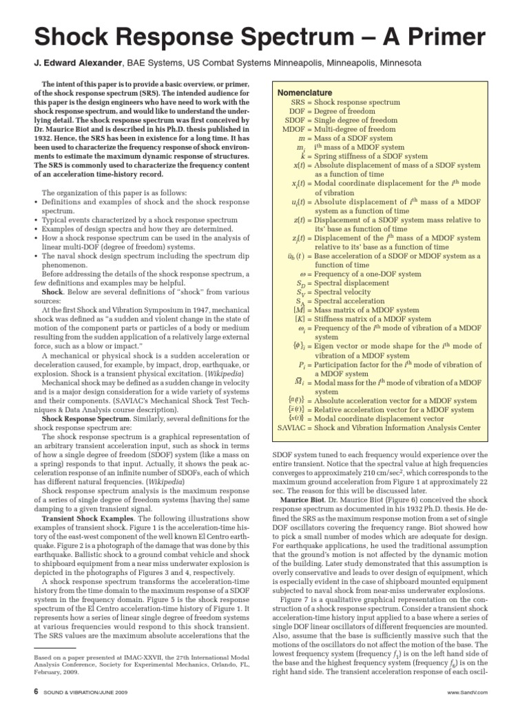 Shock Response Spectrum Primer | PDF | Normal Mode | Spectral Density
