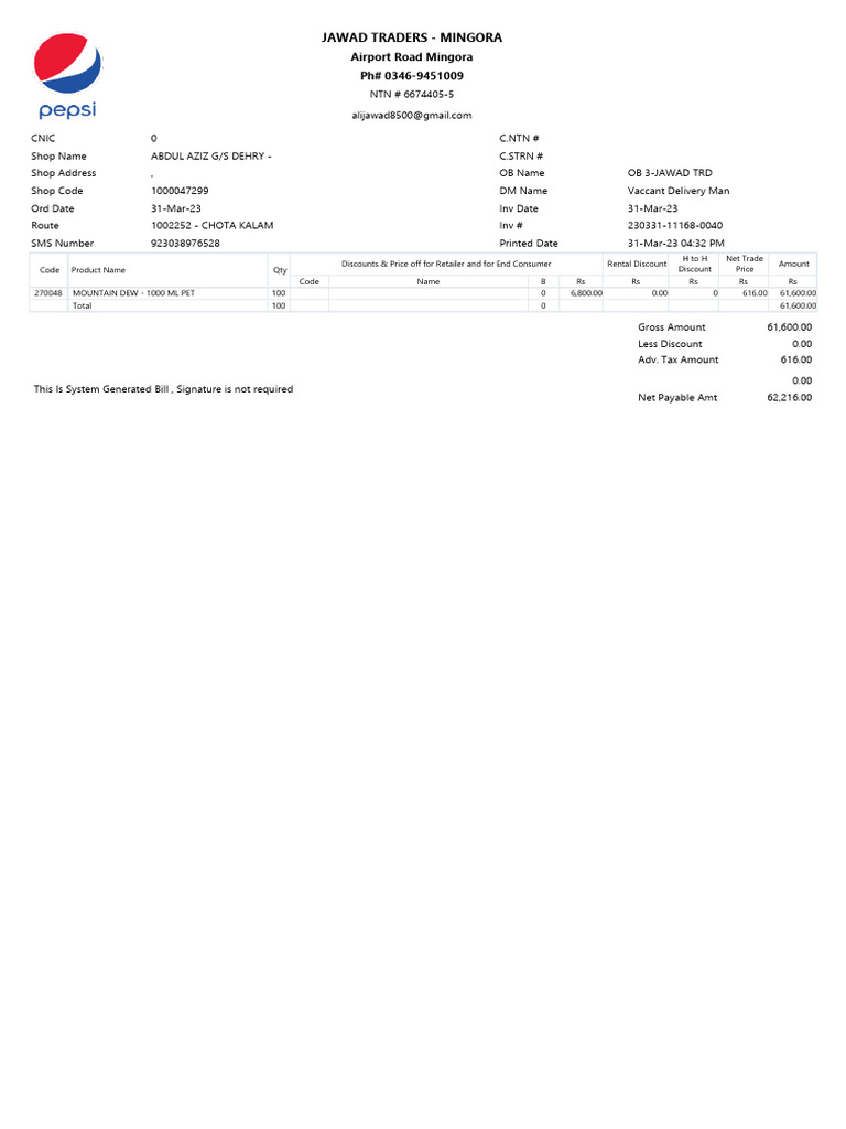 Invoice Report | PDF | Taxes | Government Finances