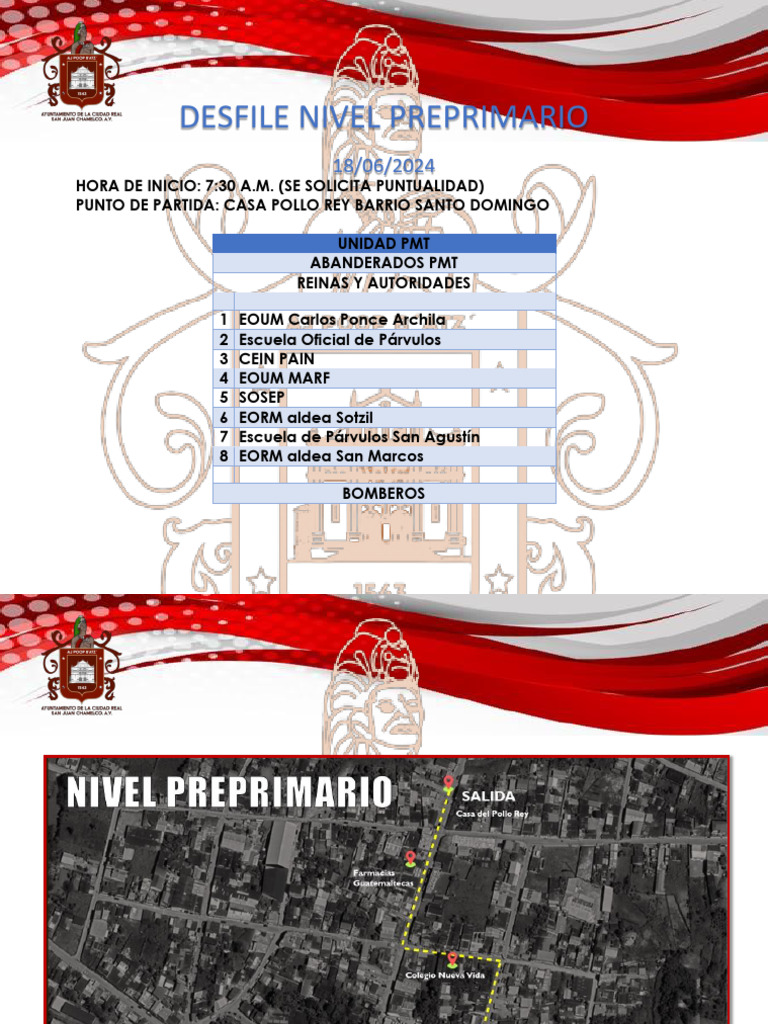 Orden y Recorrdio Desfile Nivel Preprimario-1-1 | PDF