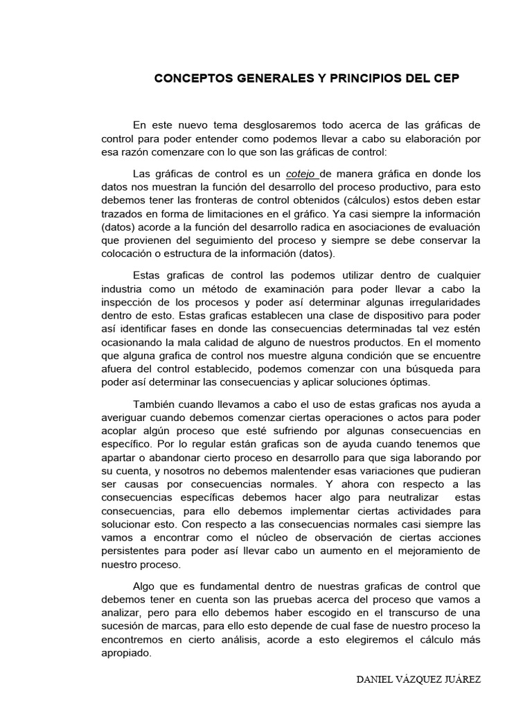 Conceptos Generales y Principios del CEP | PDF