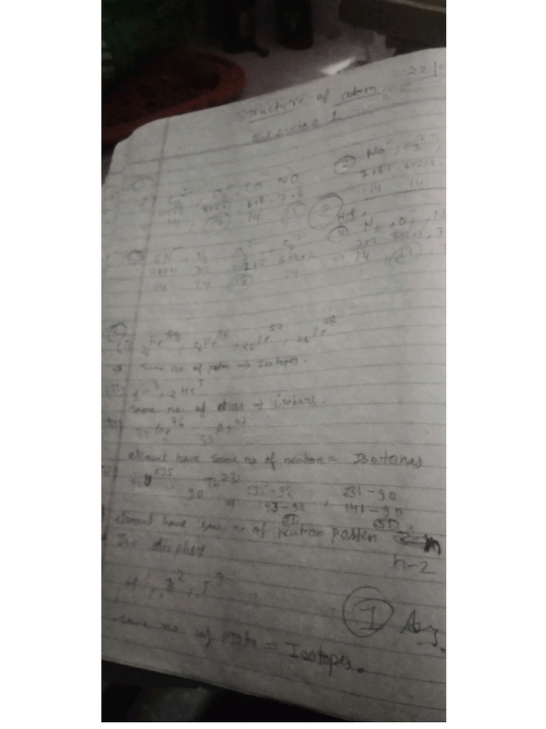 Structure of Atom Hand Ritten | PDF