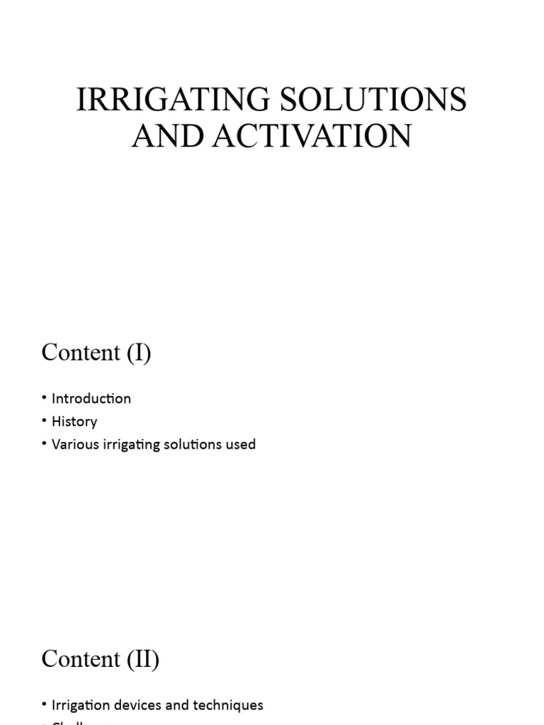 Irrigating Solutions | PDF | Home & Garden