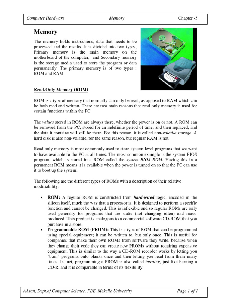 5-Memory | PDF | Random Access Memory | Dynamic Random Access Memory