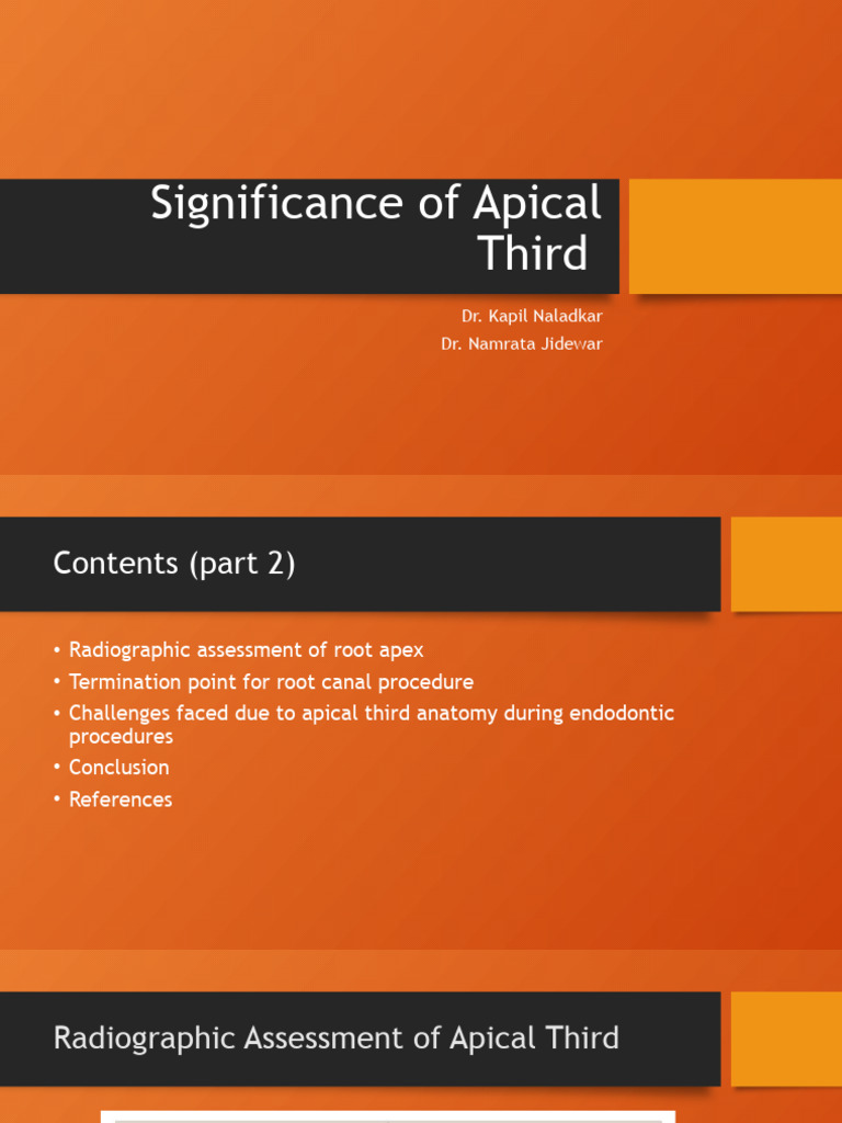 Seminar Apical Third N | PDF | Dentistry | Tooth