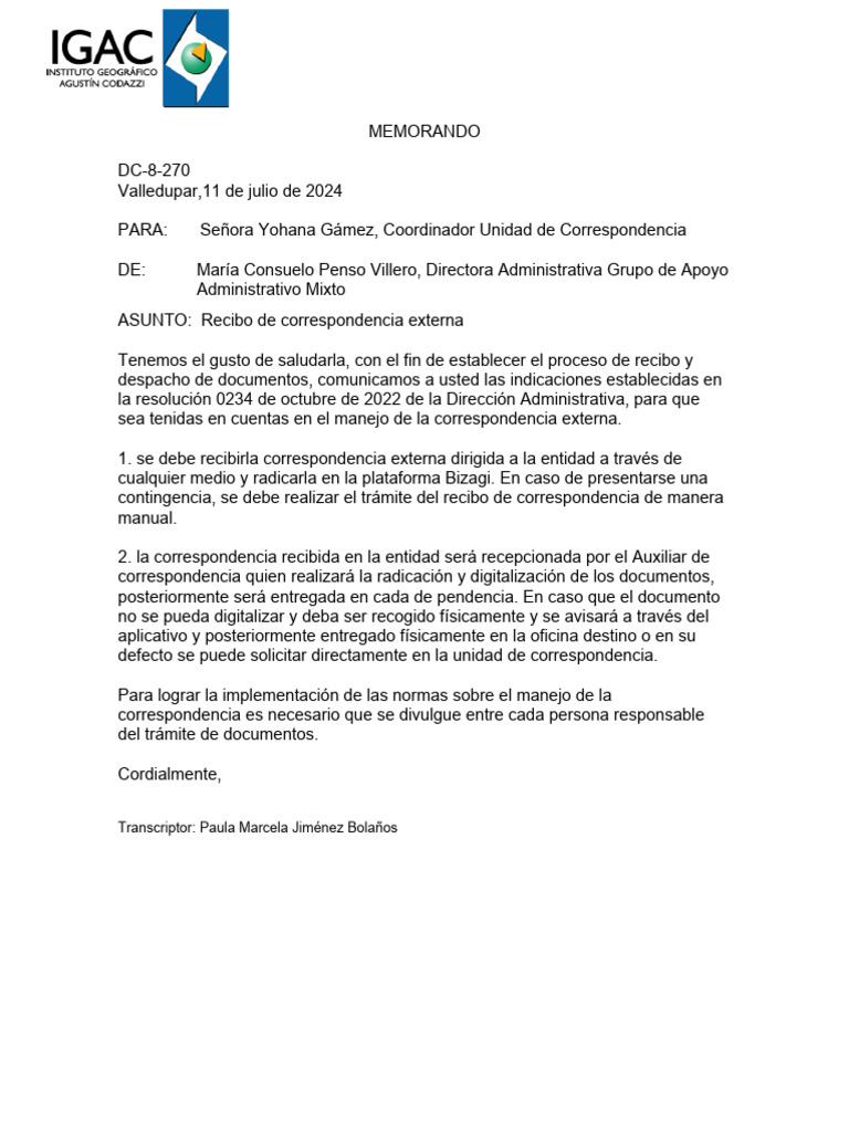 MEMORANDO | PDF | Derecho