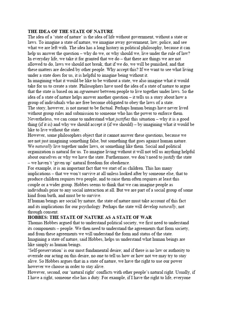 State of Nature | PDF | Natural Law | John Locke