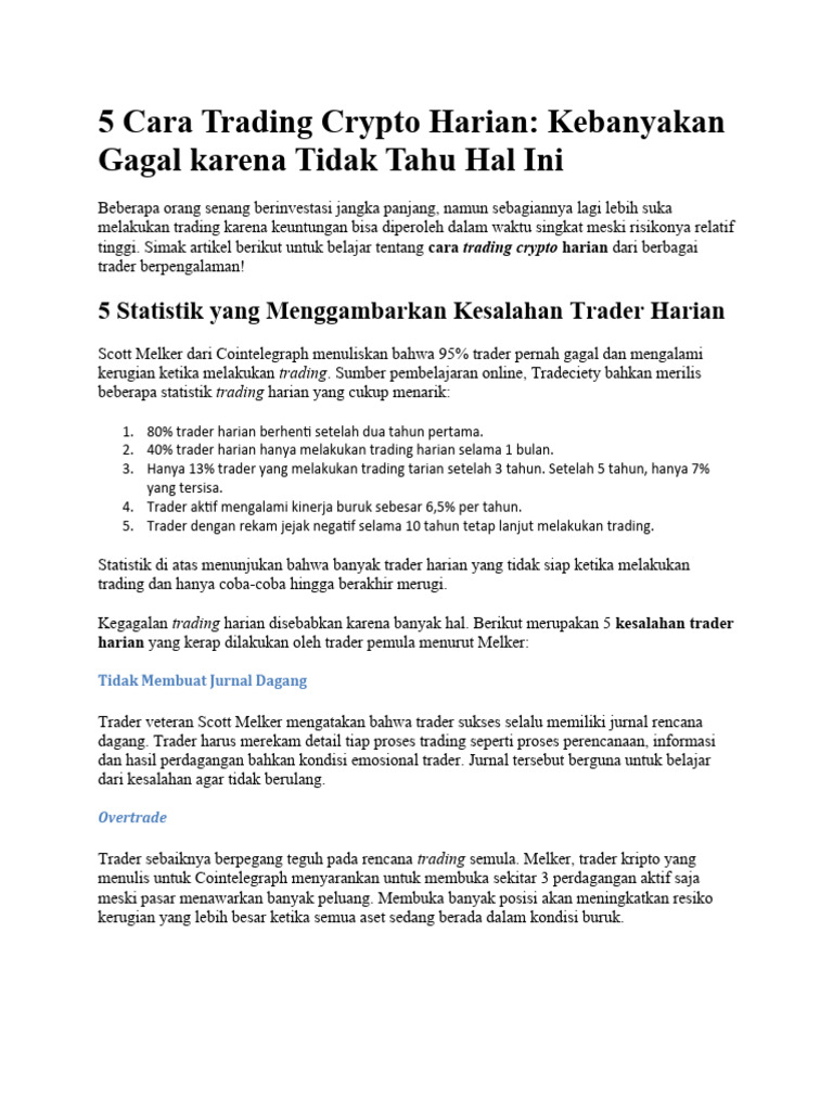5 Cara Trading Crypto Harian | PDF