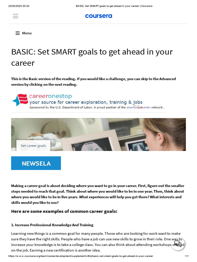 Set SMART Career Goals for Success | PDF