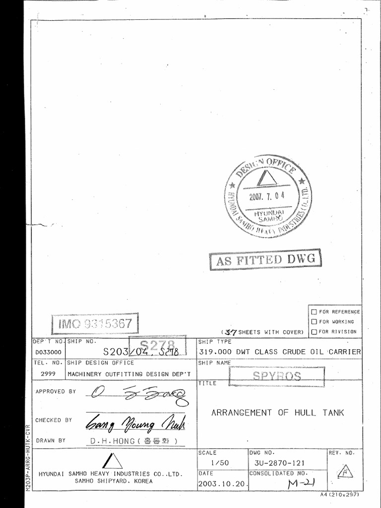 M-21 Arrangement of Hull Tank | PDF | Equipment | Continuum Mechanics