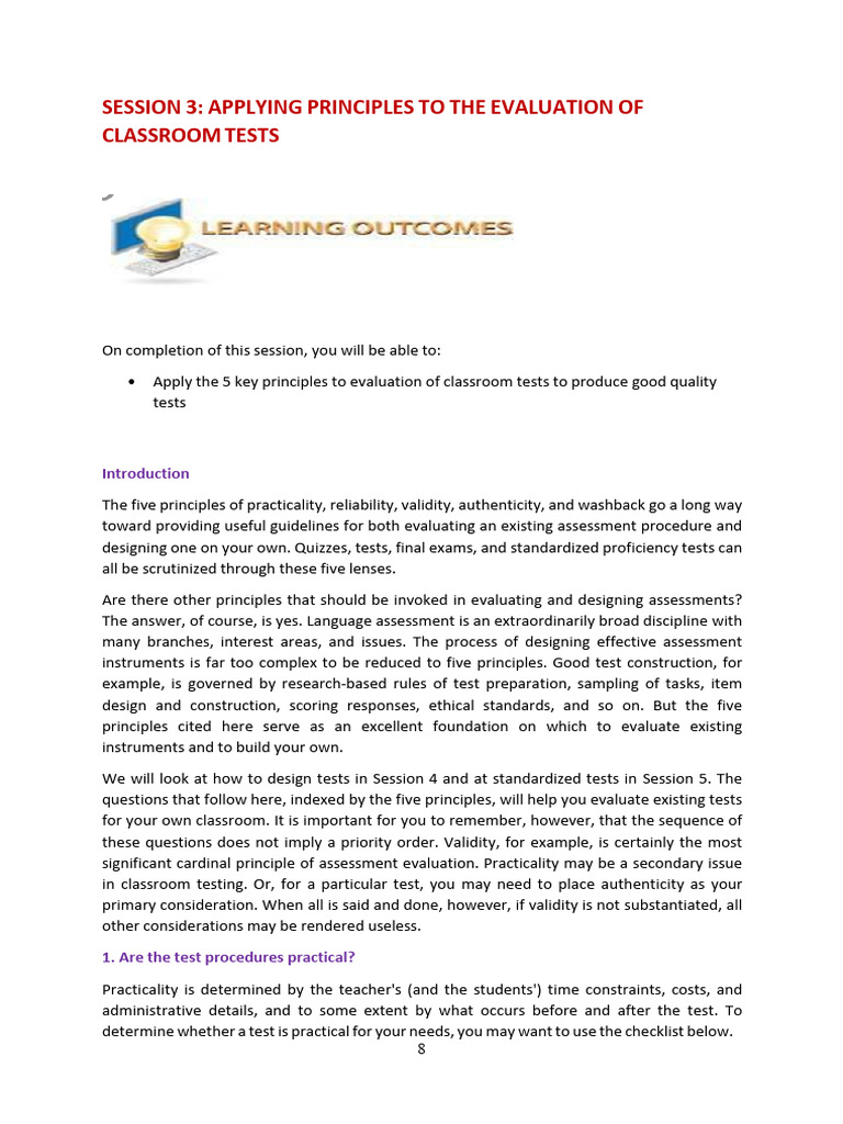 Session 3 - Applying Principles | PDF | Educational Assessment ...