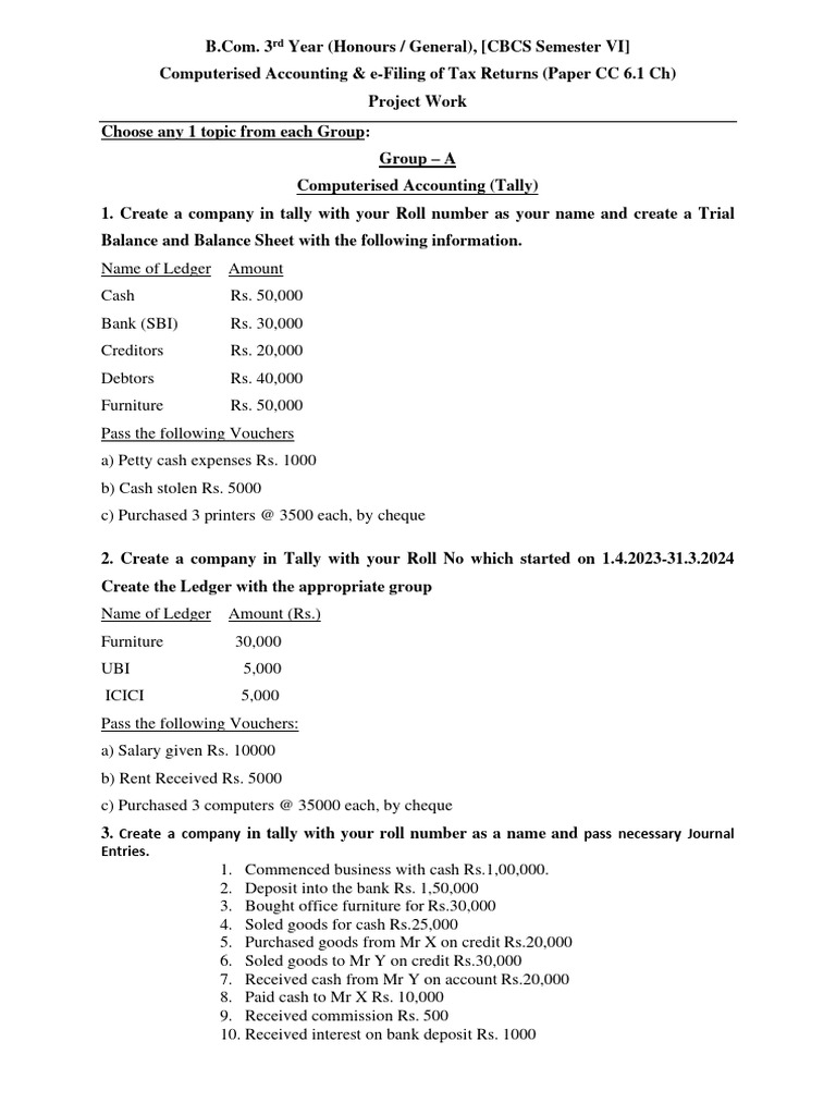 CA & E-Filing 2024 Assignment | PDF | Databases