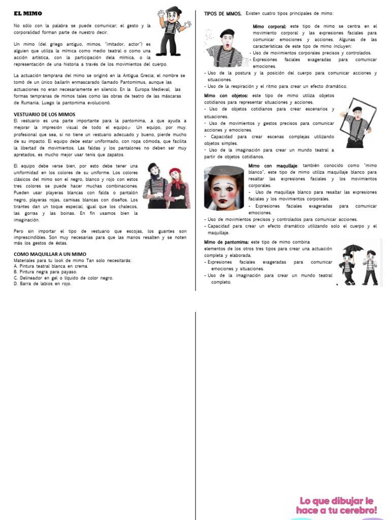 Actividad 2c - El Mimo | PDF | Teatro
