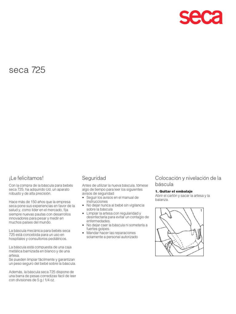 Pesa SECA 725 | PDF | Balanza | Masa