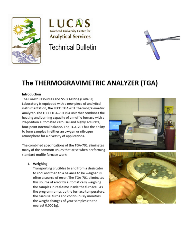Technical Bulletin TGA Web | PDF | Physical Sciences