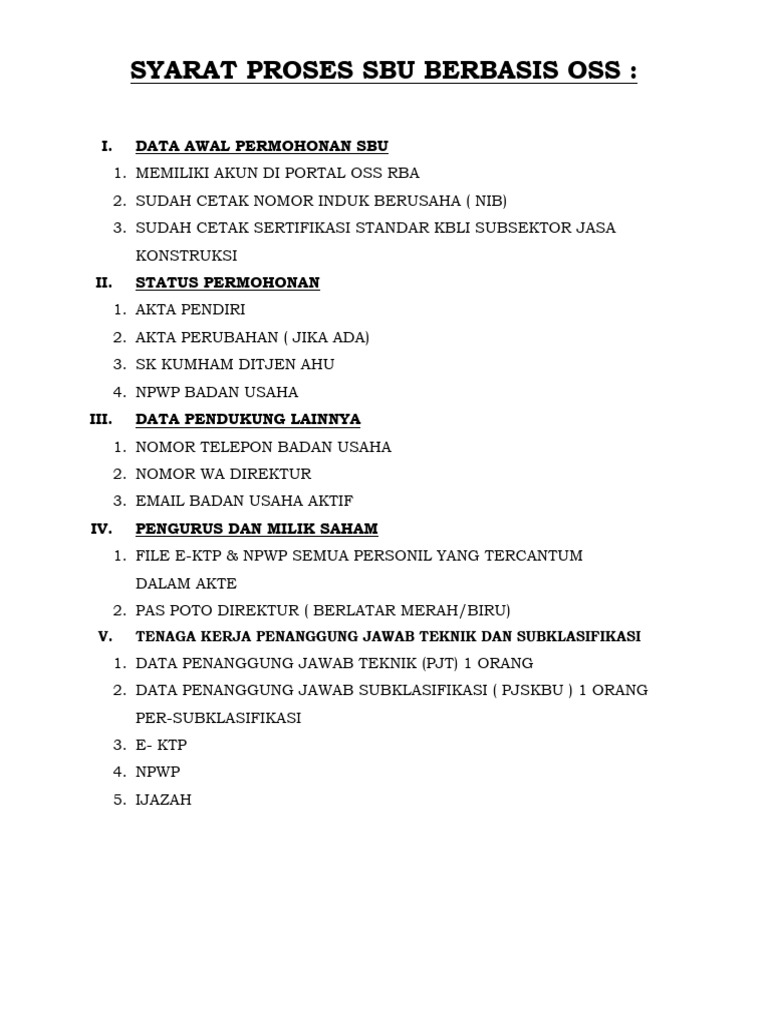Syarat Proses Sbu Berbasis Oss | PDF | Teknologi & Rekayasa