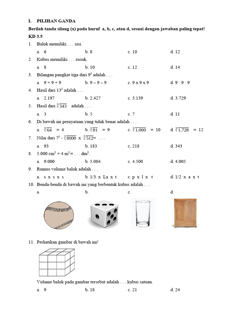 Uas MTK Genap Kelas 5 2022-2023 | PDF