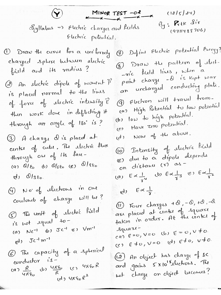 Minor Test - 02 | PDF