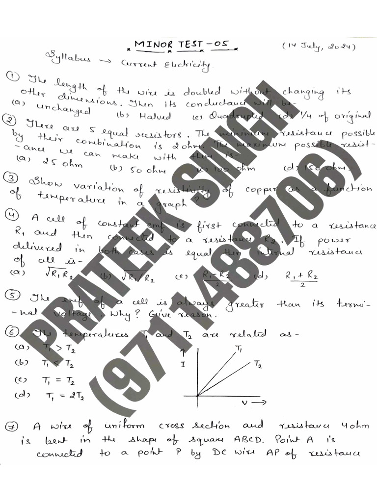 Minor Test-05 | PDF
