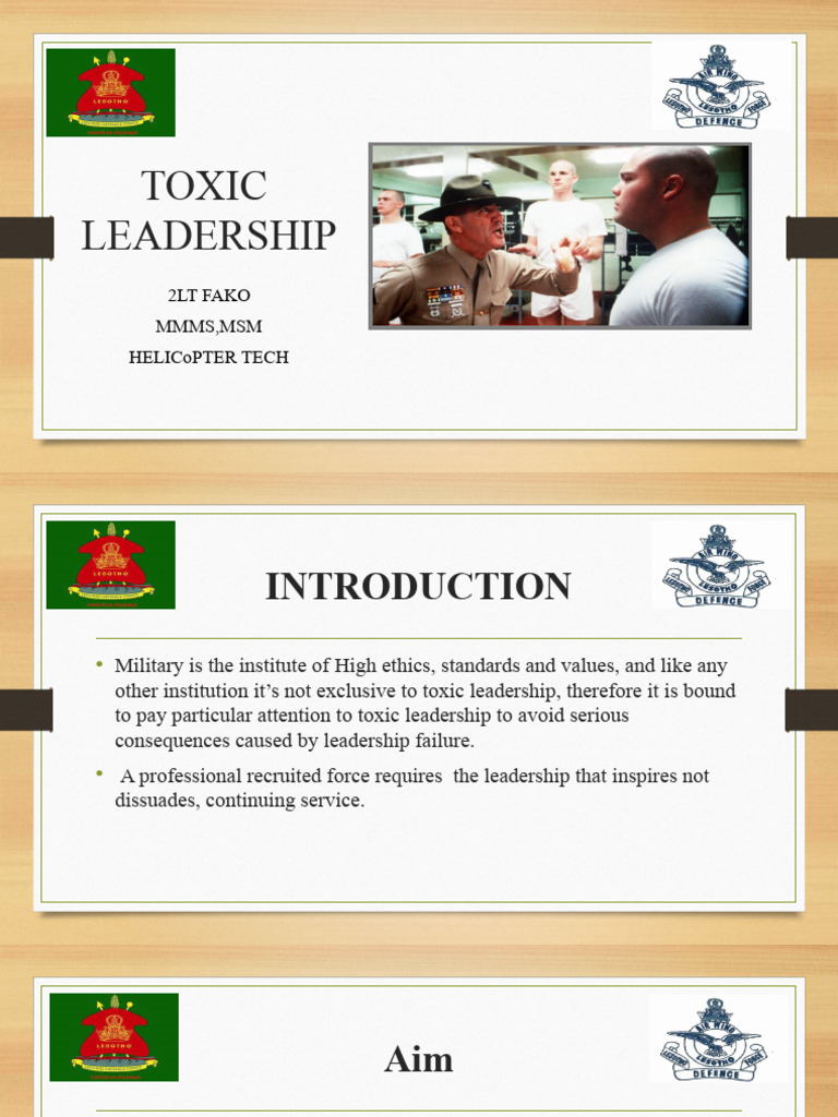 Toxic Leadership Presentation | PDF | Leadership | Behavior