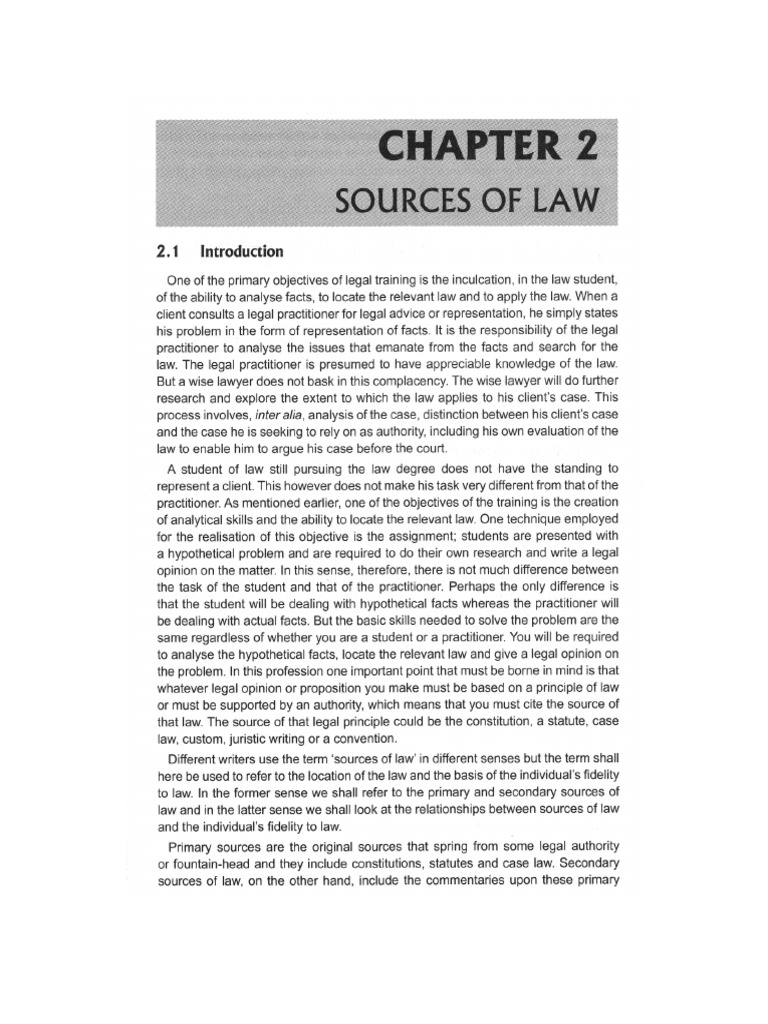 Chapter 2 - Sources of Law | PDF