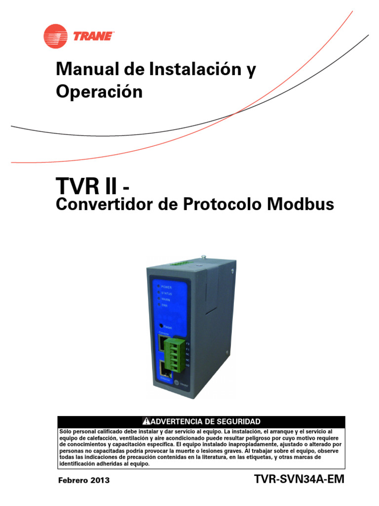TVR-SVN34A-EM Modbus | PDF | Conector eléctrico | Protocolos de internet