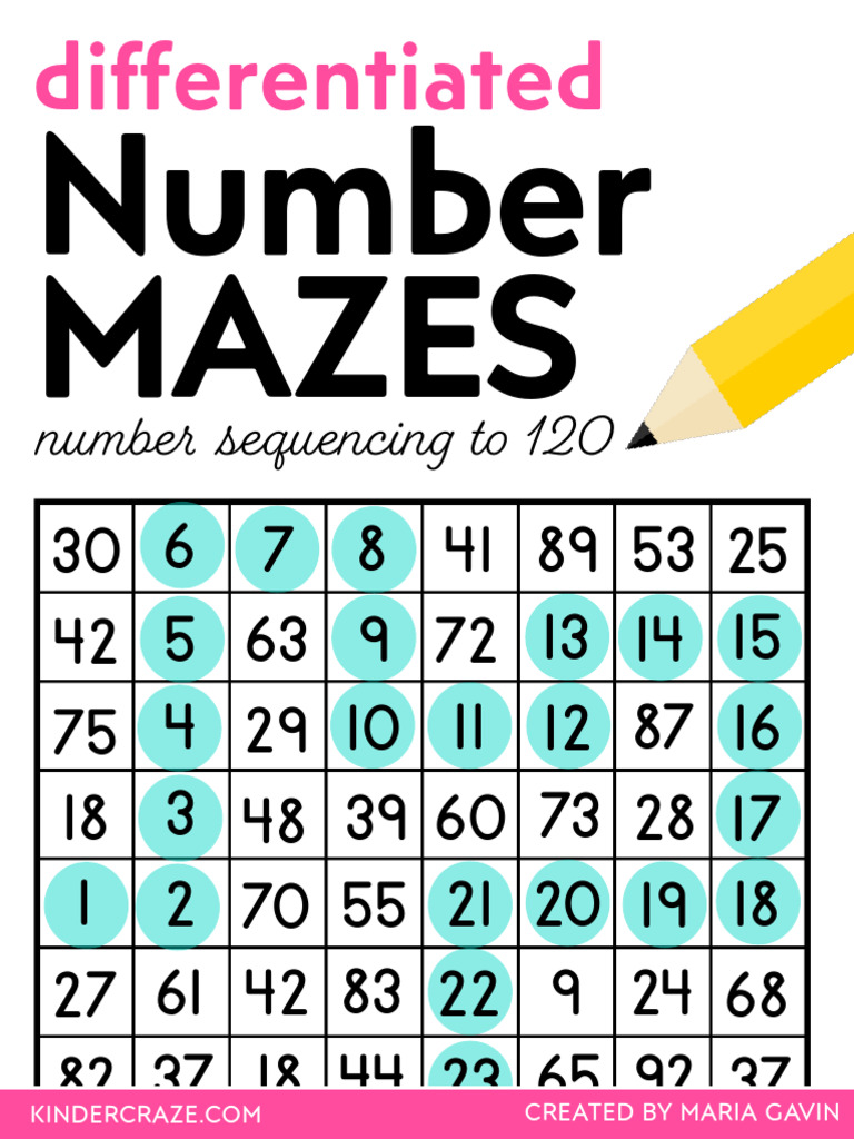 Demo Number Mazesfor Sequencing Numbersto 120 Countingto 100 or 120 in ...