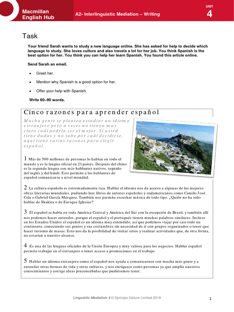 Interlinguistic Mediation Worksheet Unit 4 - 5 | PDF | Information ...