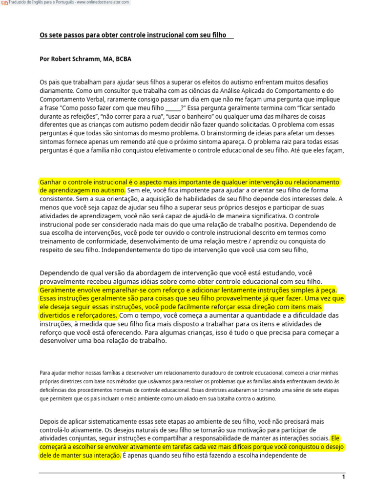 7 Steps To Instructional Control - En.pt | PDF | Aprendizado | Espectro ...