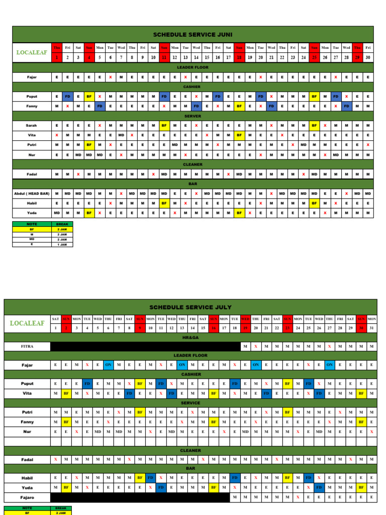 Schedule Loce (Autosaved)-7 | PDF
