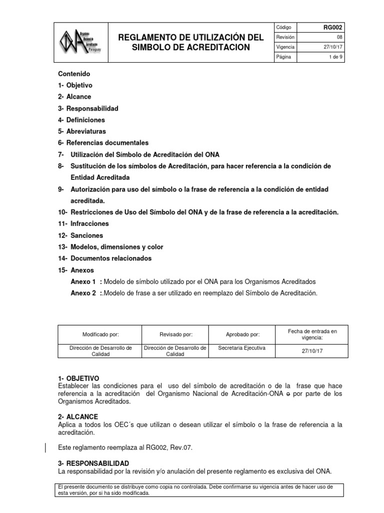 RG002 Reglam de Utilización Del Simbolo de Acred Rev 08 Vig.27 10 17 | PDF | Calibración ...
