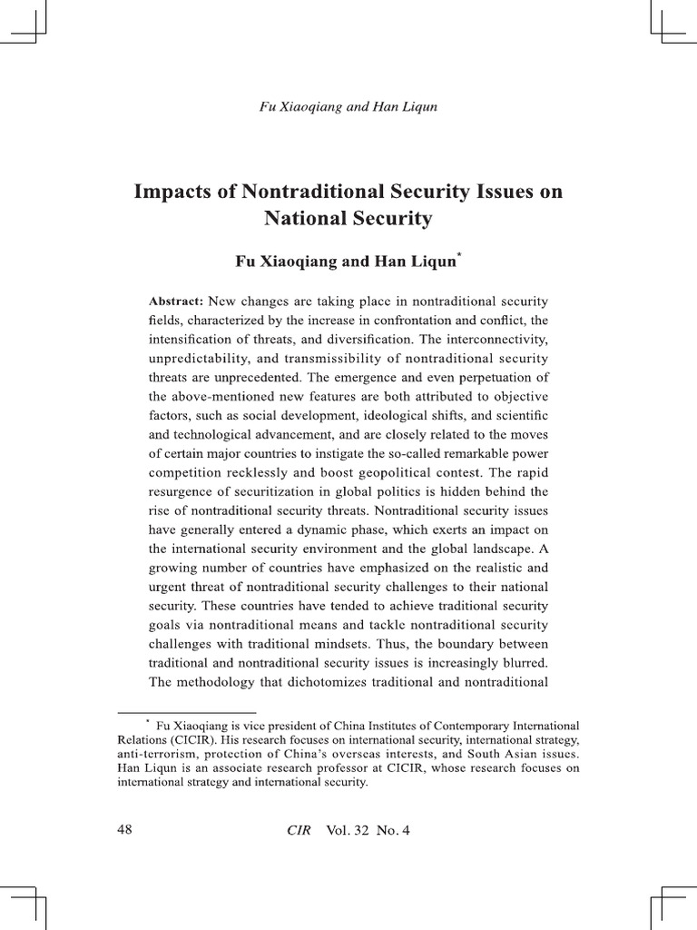 Impact of Nontraditional Security Issue | PDF