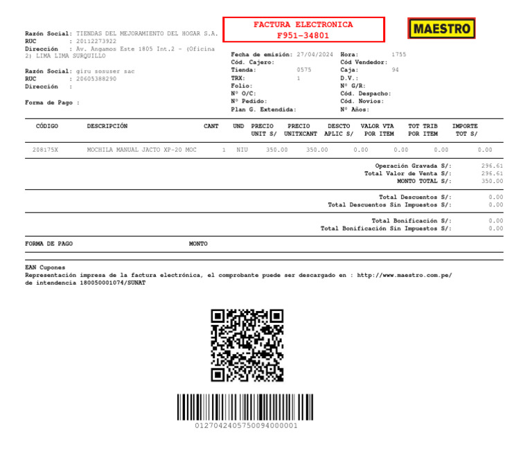 Invoice | PDF | Tecnología bancaria | Pagos