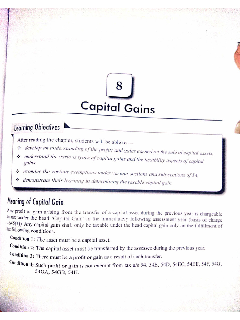 Chapter 8 Capital Gain | PDF