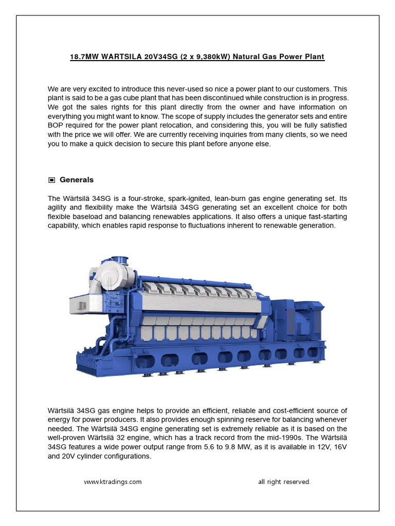 01 Sales Proposal of 18.7MW WARTSILA 20V34SG Gas Engine Power Plant-5 ...
