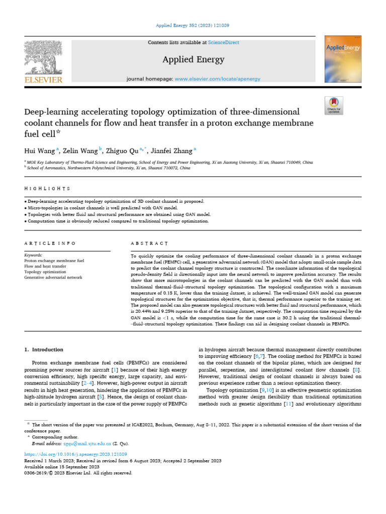Fuel Cell Coolant Channel Optimization | PDF | Deep Learning | Coolant